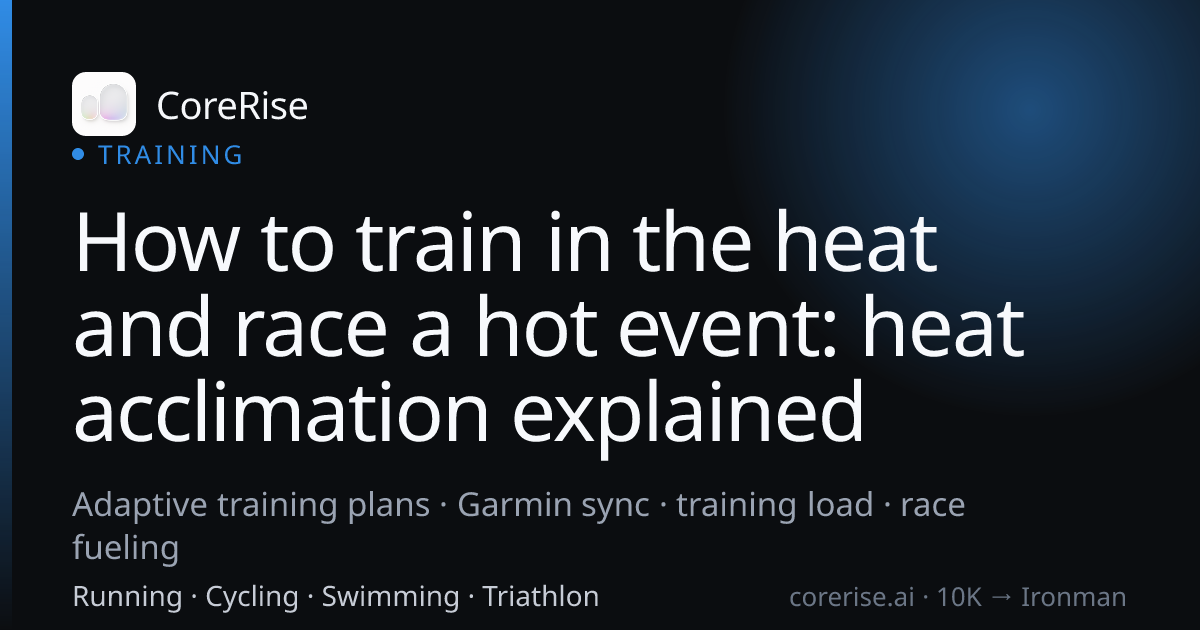 How to train in the heat and race a hot event: heat acclimation ...